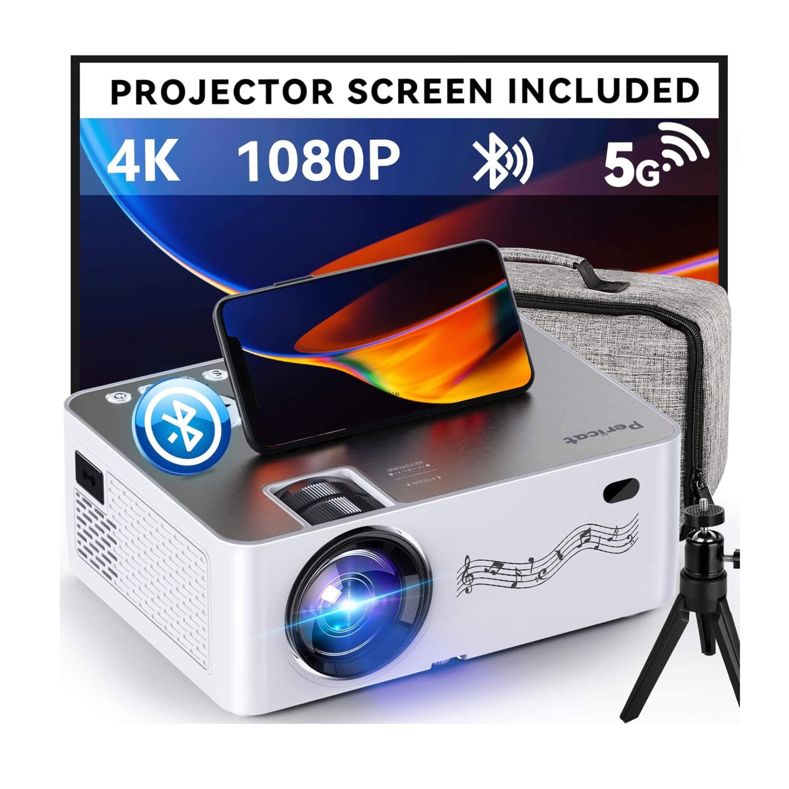 Bluetooth Projector & Screen - Mik Zenon