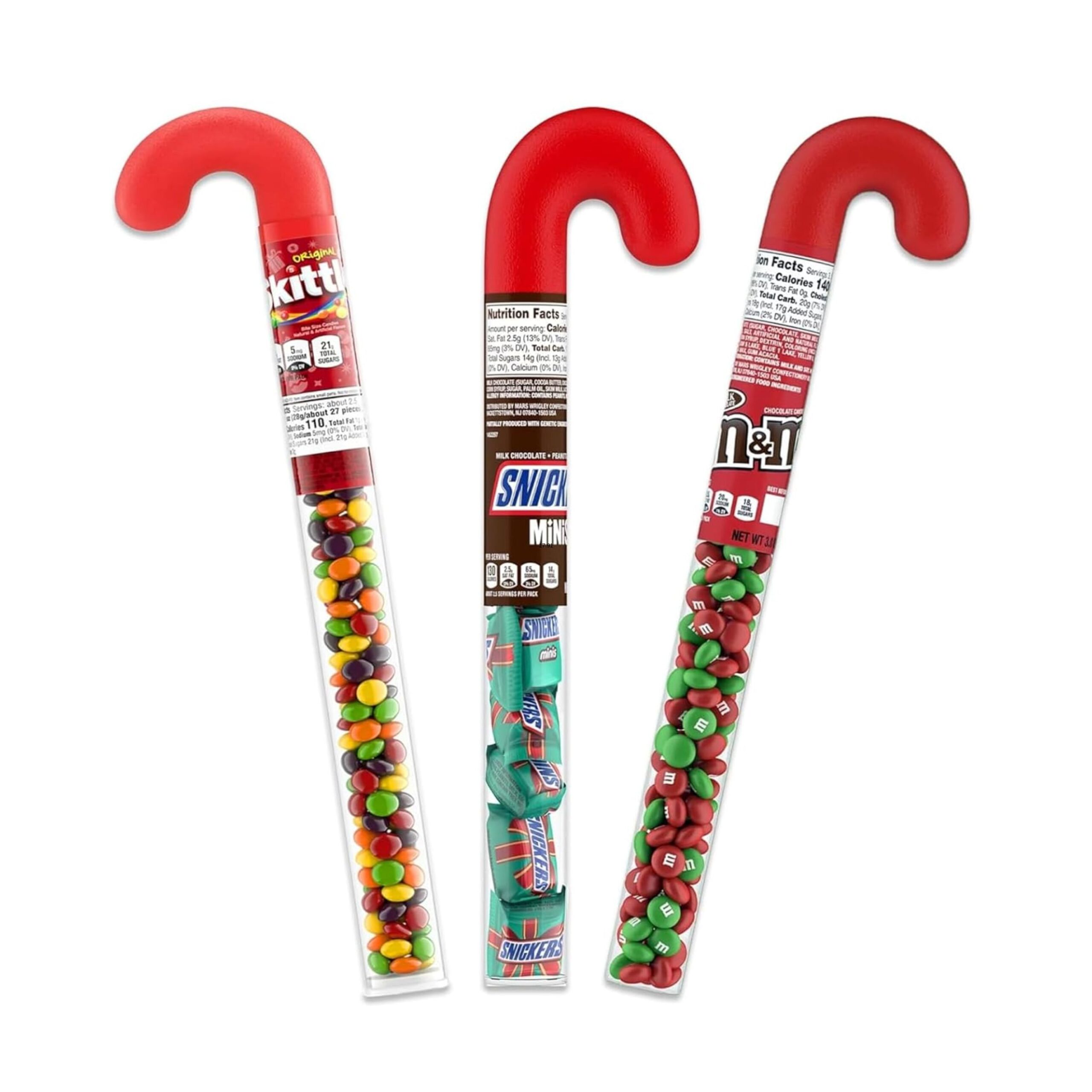 Candy Filled Candy Cane Tubes Variety Pack - Pack of 3 - Mik Zenon