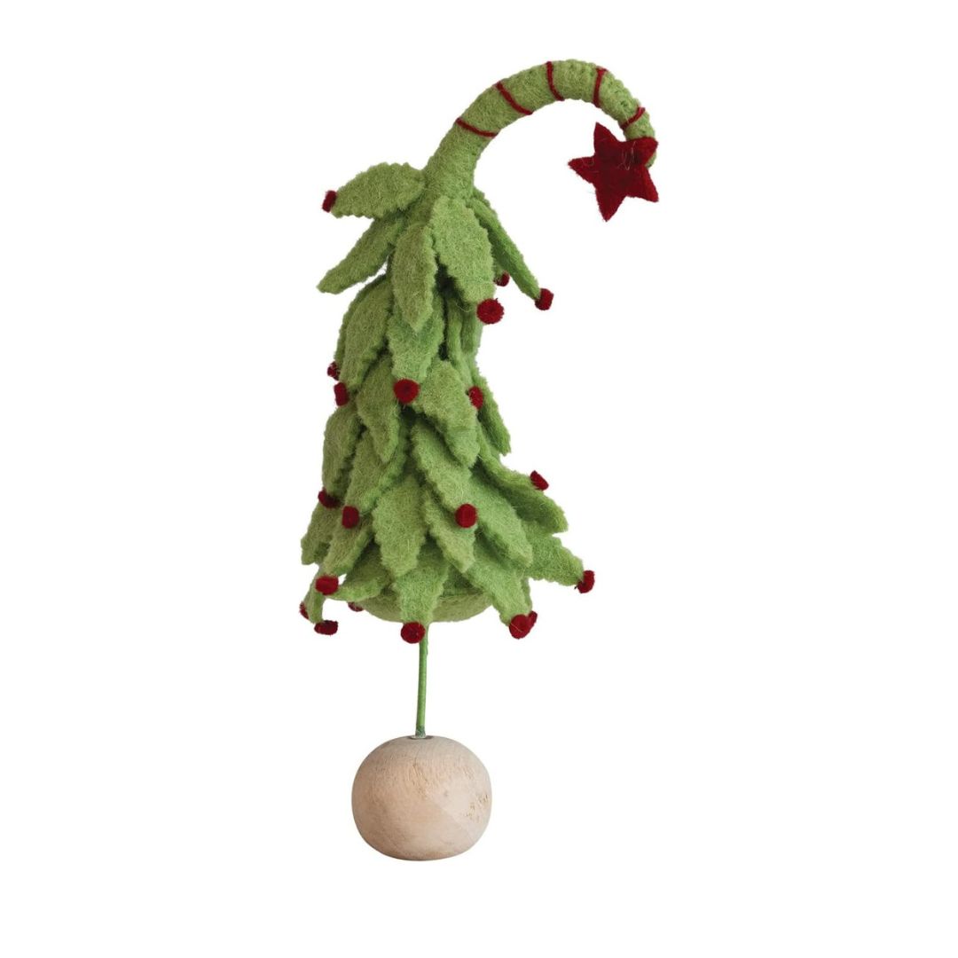 Creative Co-Op Handmade Wool Felt Tree With Star - Mik Zenon