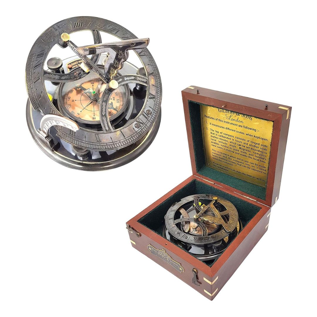 Brass Nautical Sundial Compass 5 Inch - Mik Zenon