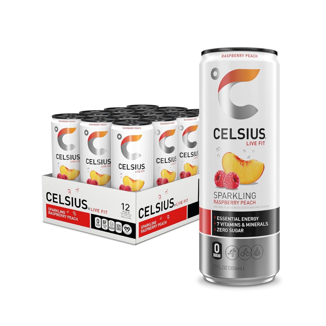 Celsius Sparkling Raspberry Peach Energy Drink 12 Pk - Mik Zenon