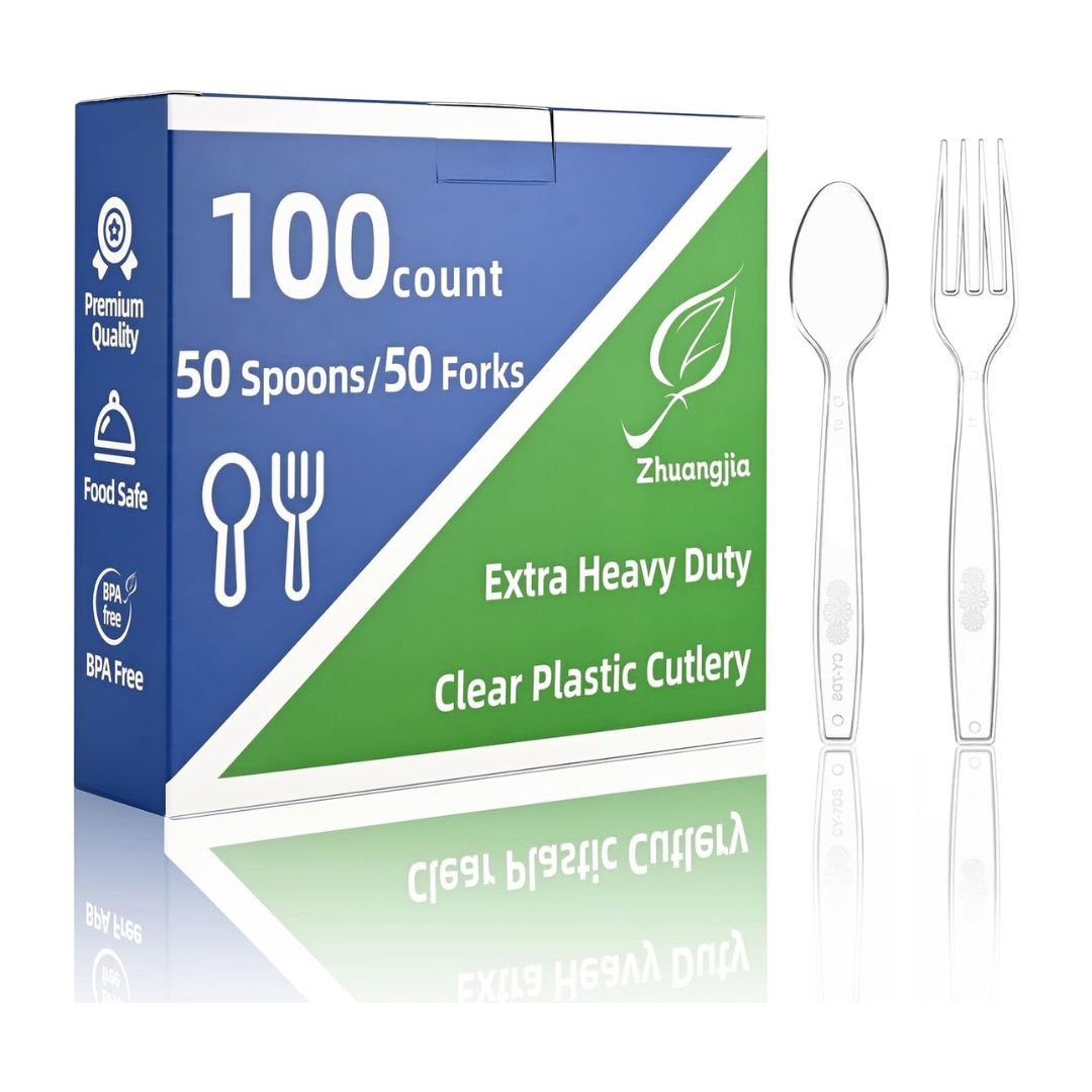 Extra Strong Plastic Silverware 100PCS - Mik Zenon