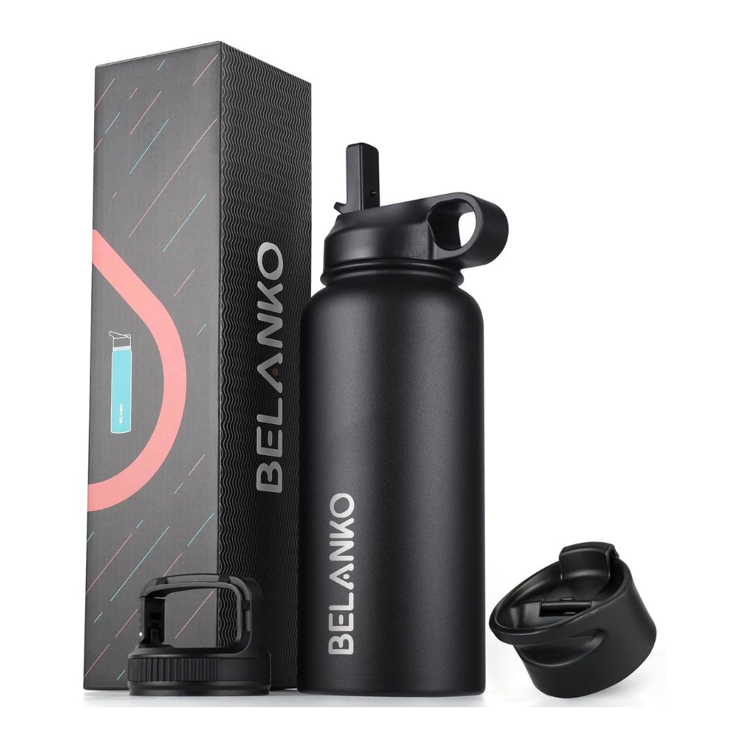 32oz Water Bottle with 3 Lid Options - Mik Zenon