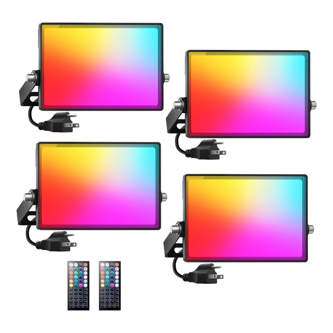 Color Changing RGBW Flood Lights 4 Pack - Mik Zenon
