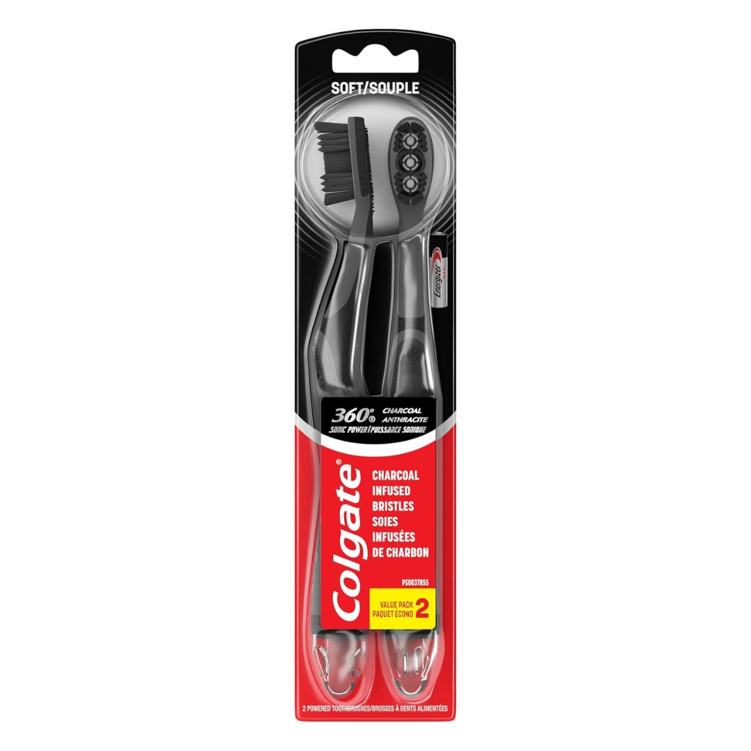 Colgate 360 Charcoal Battery Operated Toothbrush (2 Pack) - Mik Zenon
