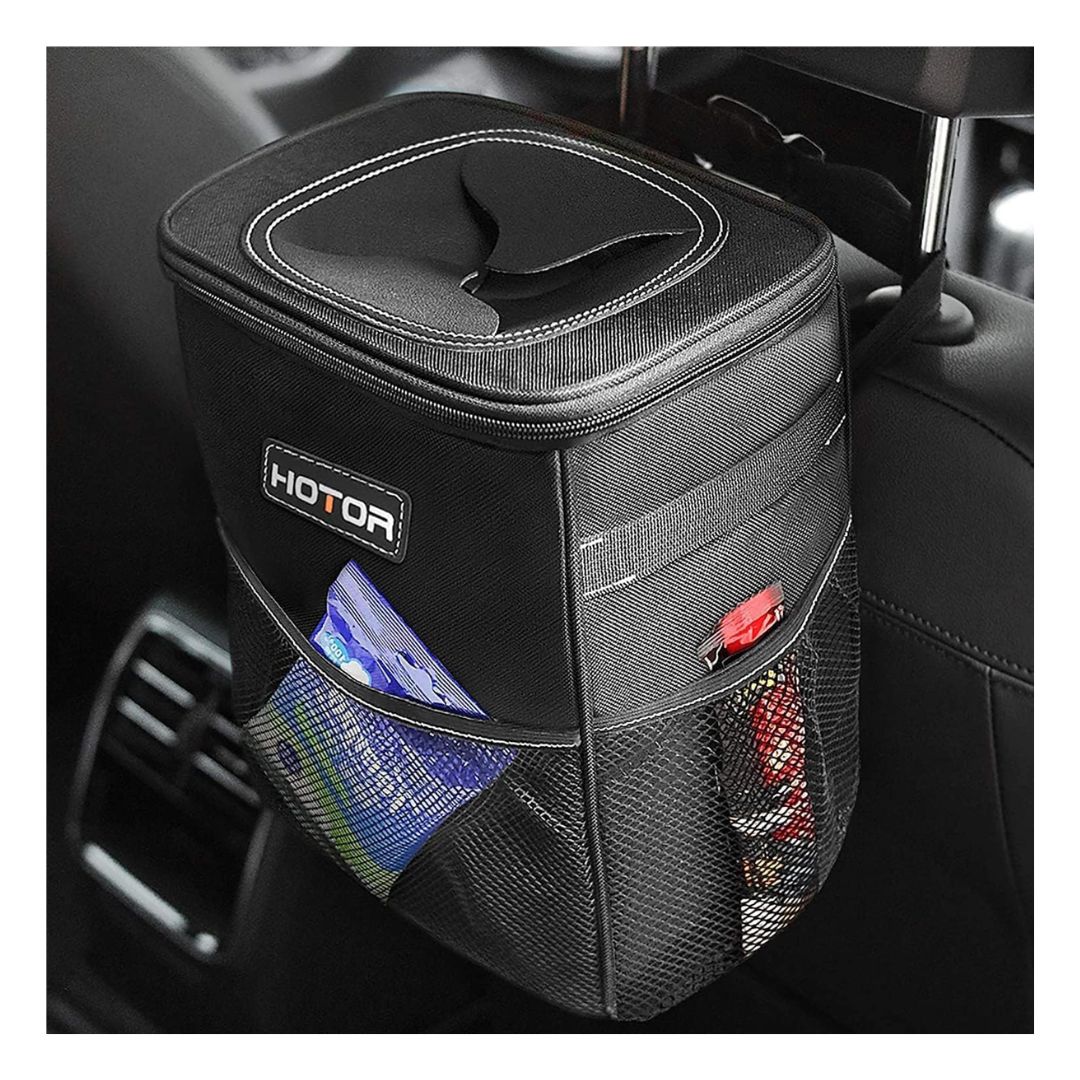 Car Trash Can with Lid & Storage Pockets - Mik Zenon