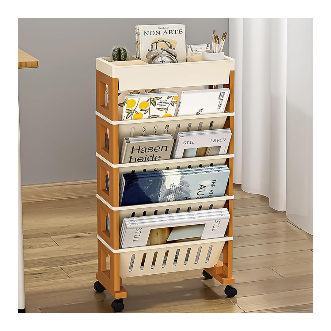 5 Tier Mobile Book Rack - Mik Zenon