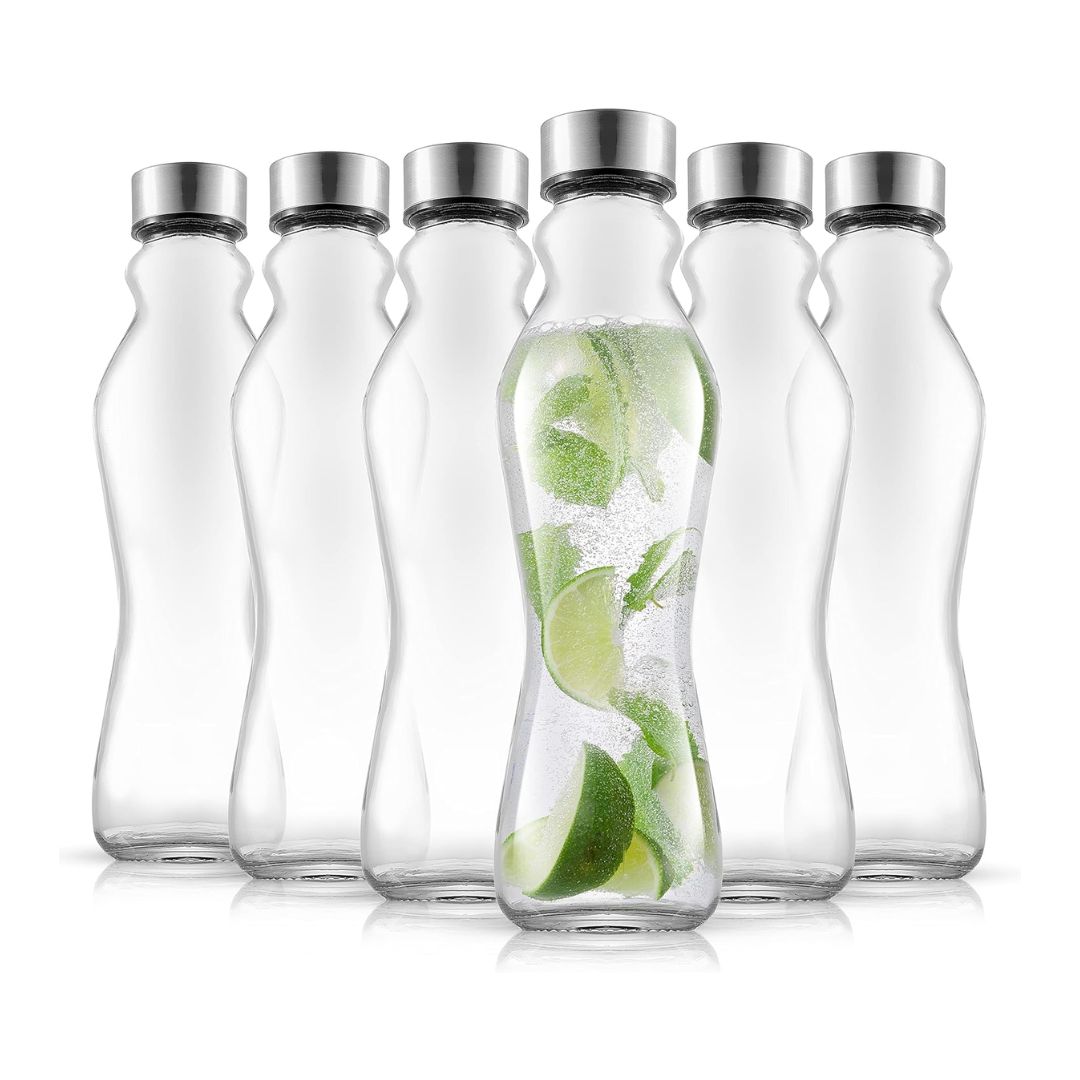 JoyJolt Spring Glass Water Bottles Set (6 Pack) - Mik Zenon