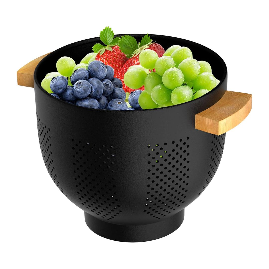Metal Colander with Bamboo Handle - Mik Zenon