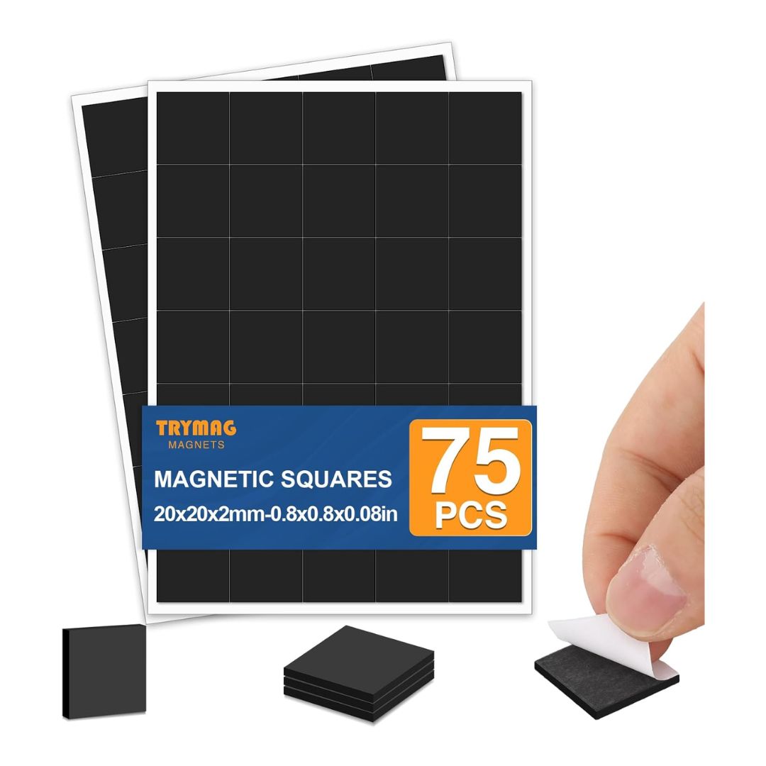 TRYMAG Magnetic Squares with Adhesive (70 Pack) - Mik Zenon