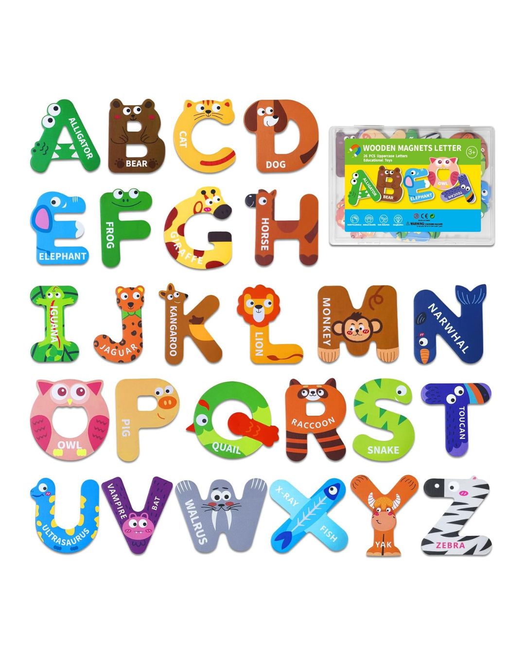 Wooden Magnetic Alphabet Letters - Mik Zenon
