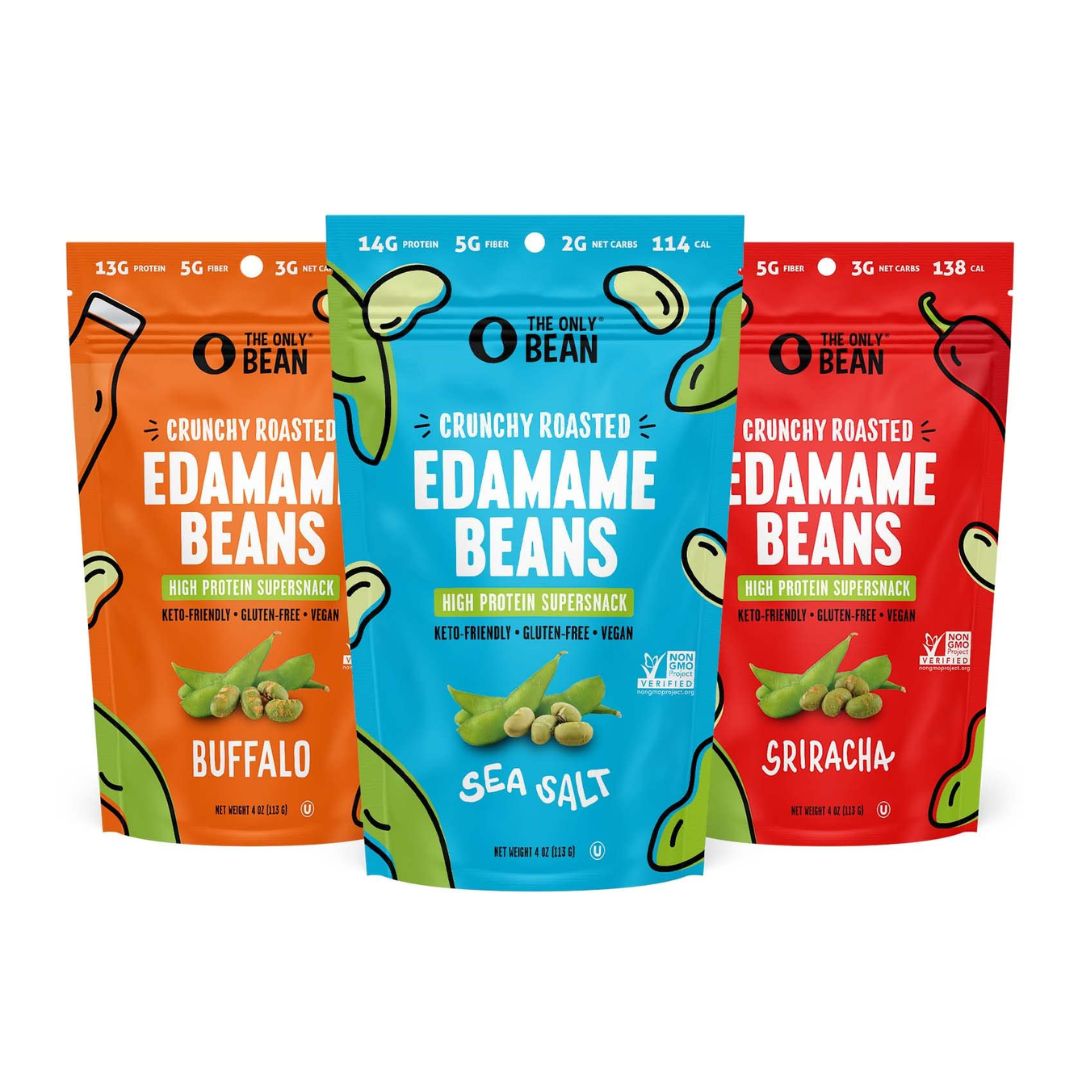 The Only Bean Crunchy Dry Roasted Edamame Beans Variety Pack (3 Pack ...