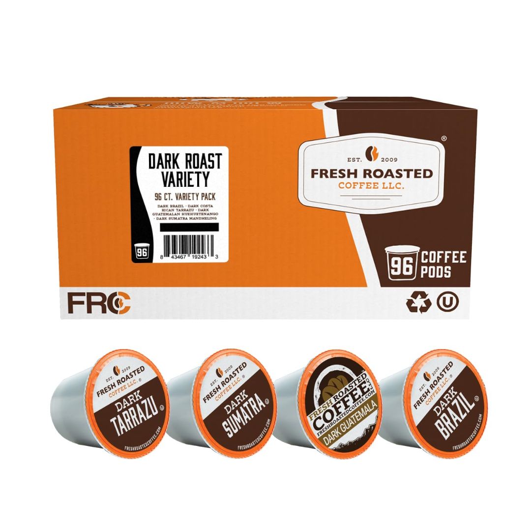 Fresh Roasted Coffee Dark Roast Variety Pack (96 Pods) - Mik Zenon
