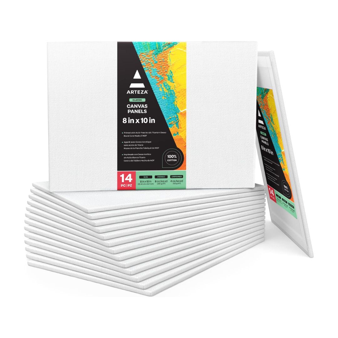 ARTEZA 8x10 Canvas Boards (14 Pack) - Mik Zenon