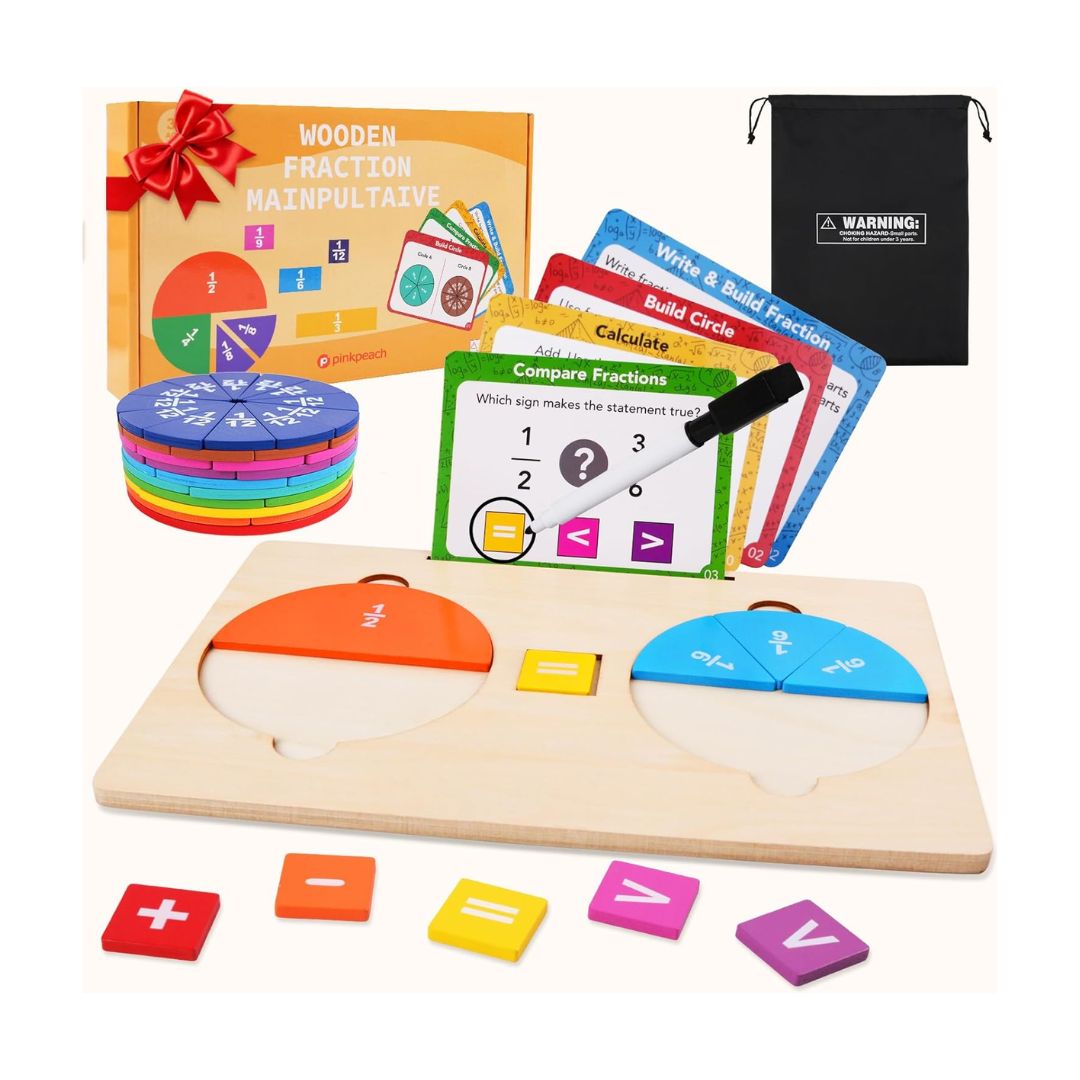 Wooden Fraction Manipulatives Set - Mik Zenon