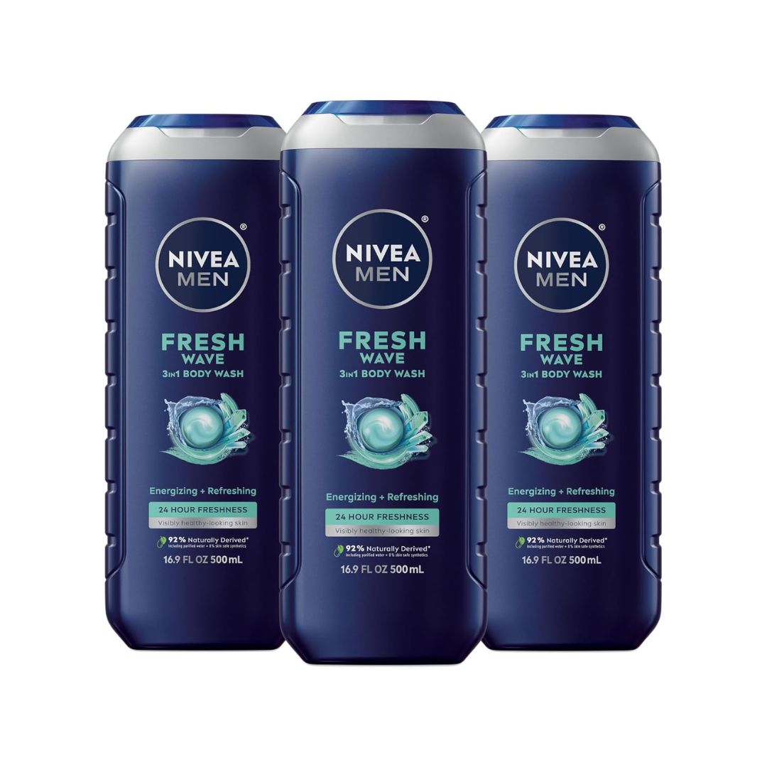 NIVEA MEN Fresh Wave 3-in-1 Body Wash (3 Pack) - Mik Zenon