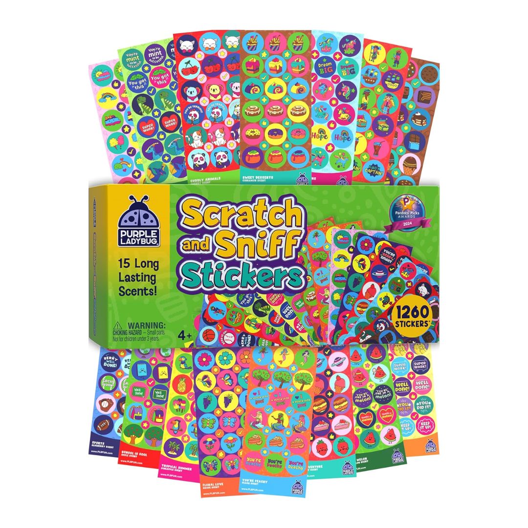 Purple Ladybug 1260 Variety Scratch & Sniff Stickers - Mik Zenon